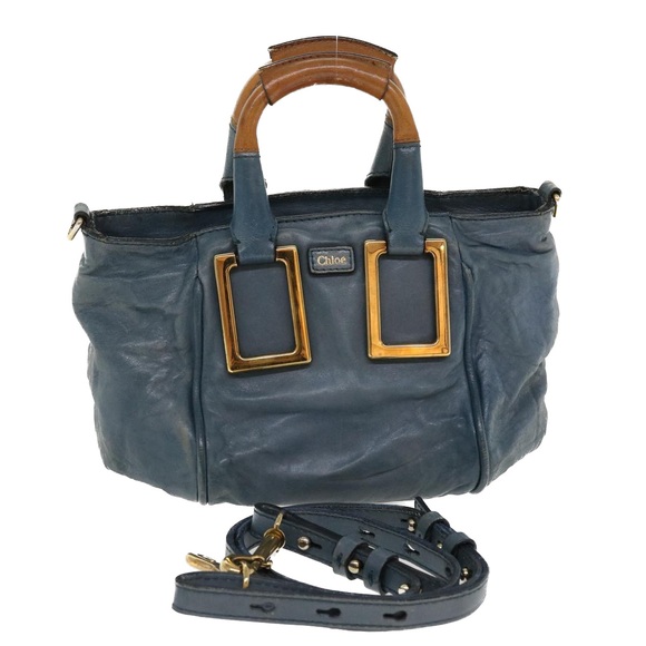 Chloe | Bags | Chloe Hand Bag Leather 2way Light Blue Auth 3984 | Poshmark